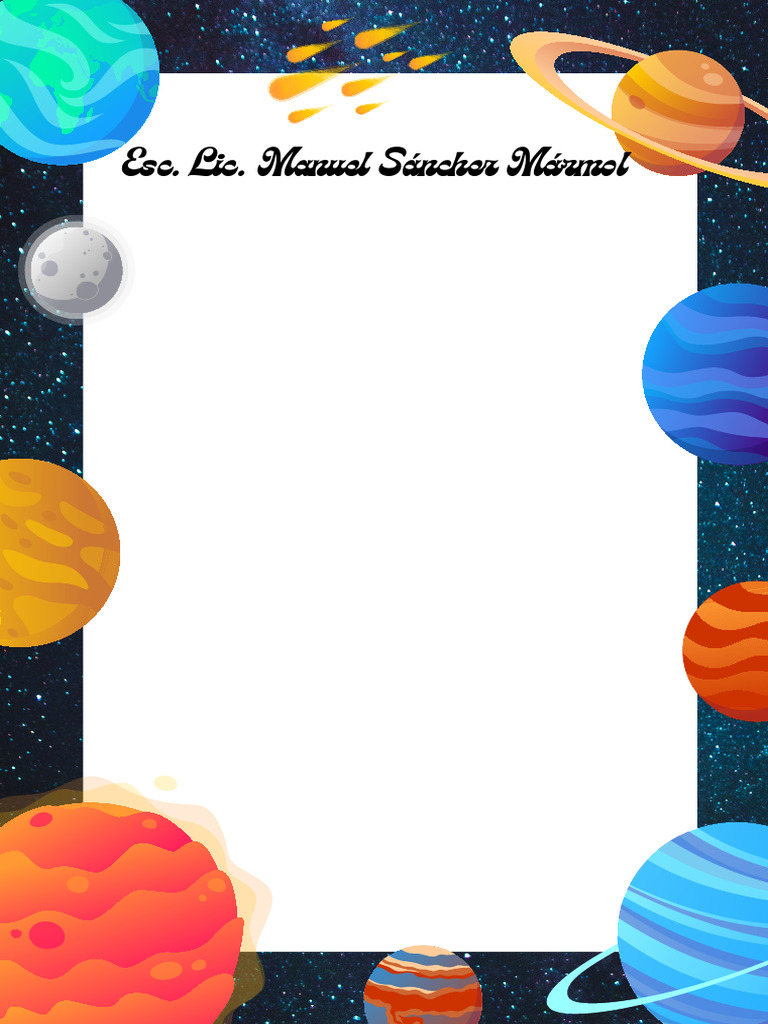 Colorful Solar System Page Border | PDF