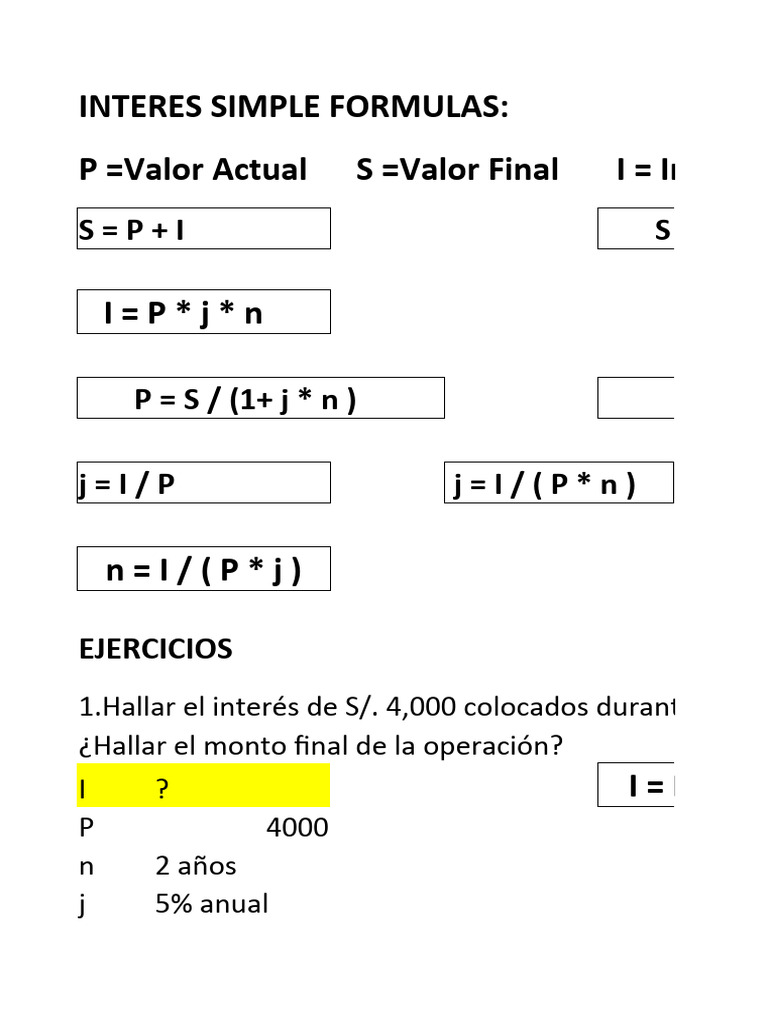 Practica Dirigida Int - Simple - Formato | PDF | Comercio | Interés