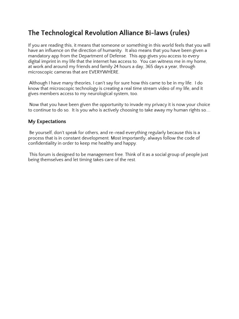 Tech Revolution Alliance Rules | PDF | Confidentiality