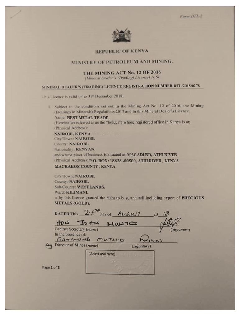 Best Trade Mineral License | PDF