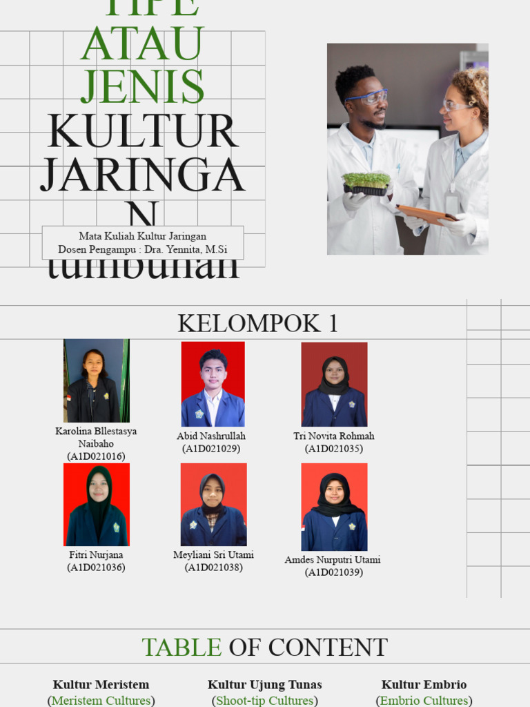 Kel 1 - Jenis-Jenis Kultur Jaringan | PDF