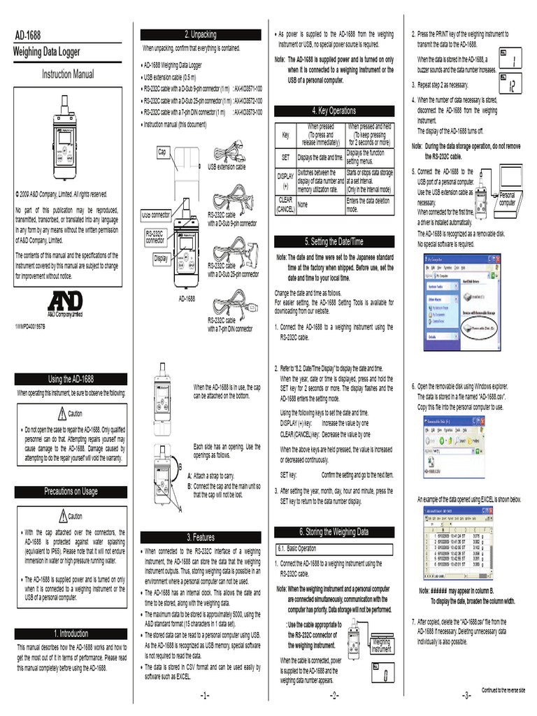 AD-1688 Manual - English | PDF | Usb | Parameter (Computer Programming)
