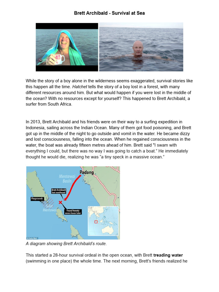 Brett Archibald's Ocean Survival Story | PDF