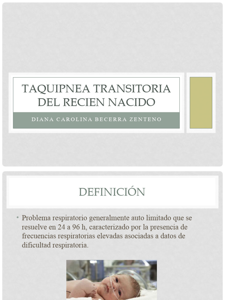 Taquipnea Transitoria Del Recien Nacido | PDF | Especialidades Medicas ...