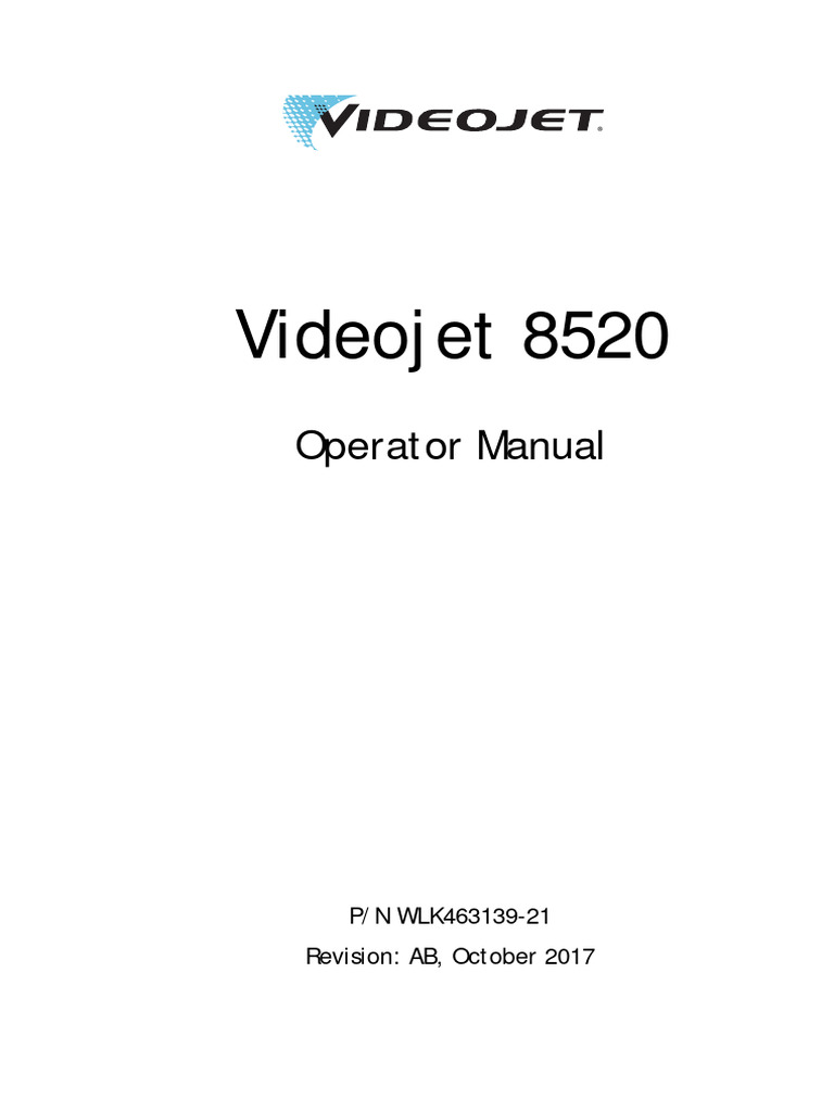 Wlk463139 21 Ab Videojet 8520 Operator Manual En | PDF | Electrical Connector | Printer (Computing)