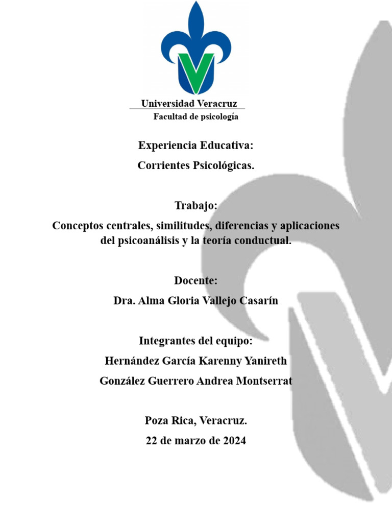 Conceptos Centrales Del Psicoanalisis y La Teoria Conductual | PDF | Mente inconsciente ...