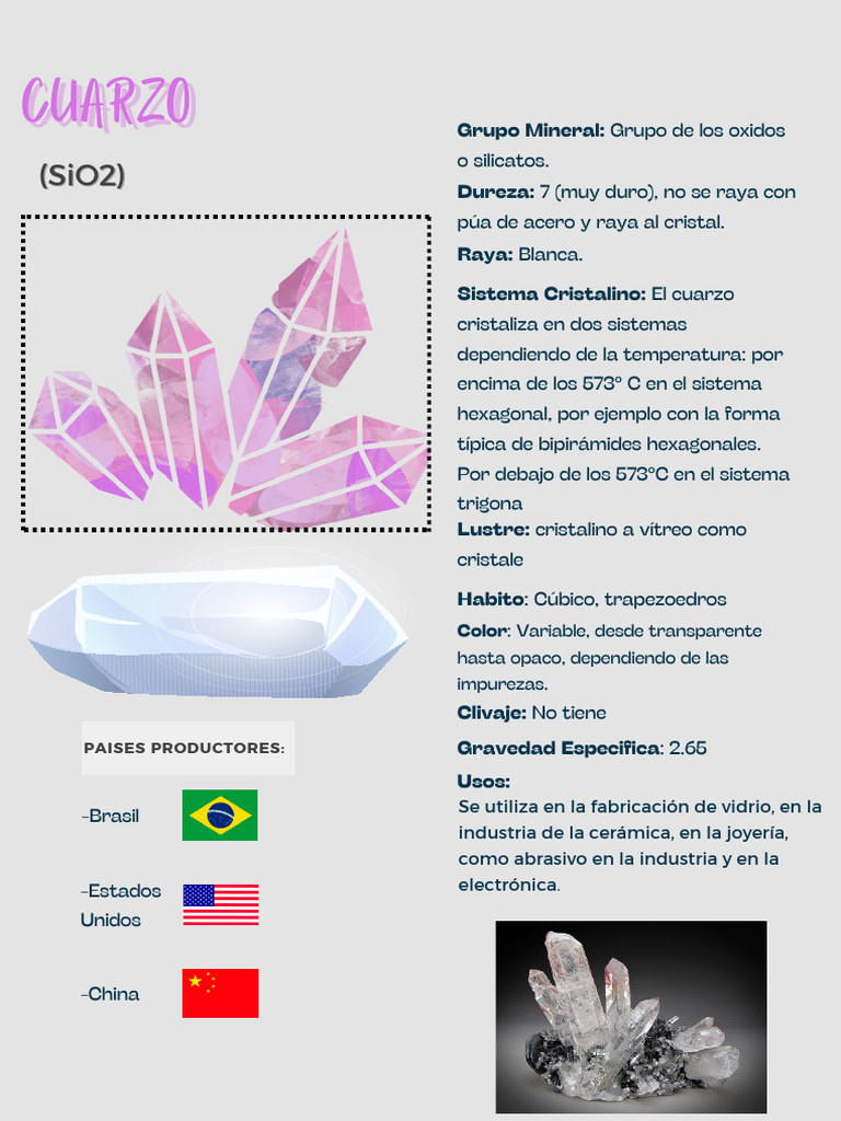 Ficha geología | PDF | Minerales | Cuarzo