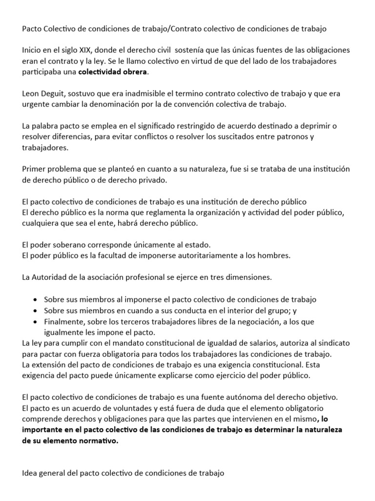 Pacto Colectivo de Condiciones de Trabajo | PDF | Ley Pública | Ciencias Políticas