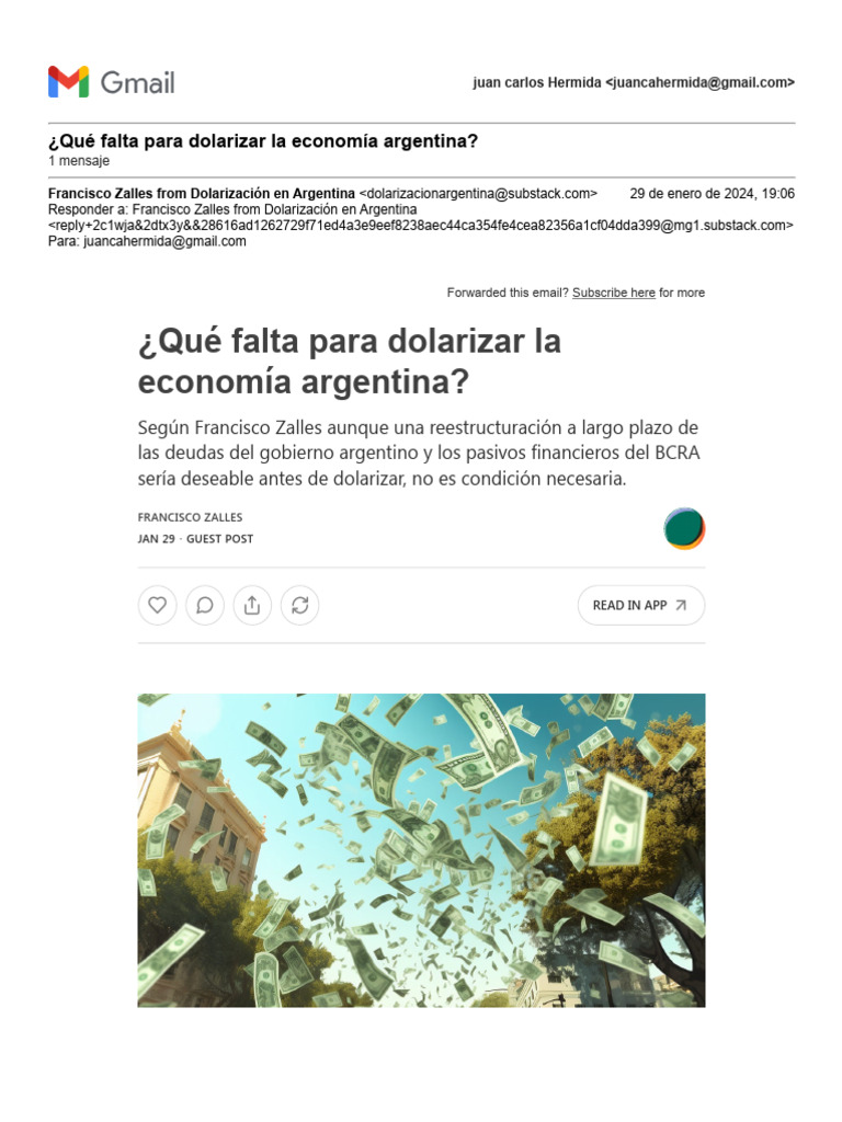 Francisco Zalles. Qué Falta para Dolarizar La Economía Argentina - 29. ...