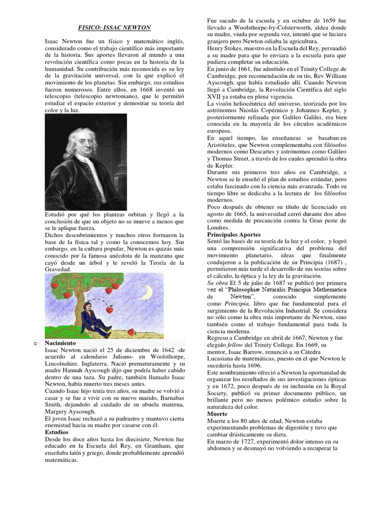 Cient Ficos 2 | PDF | Isaac Newton | Gravedad