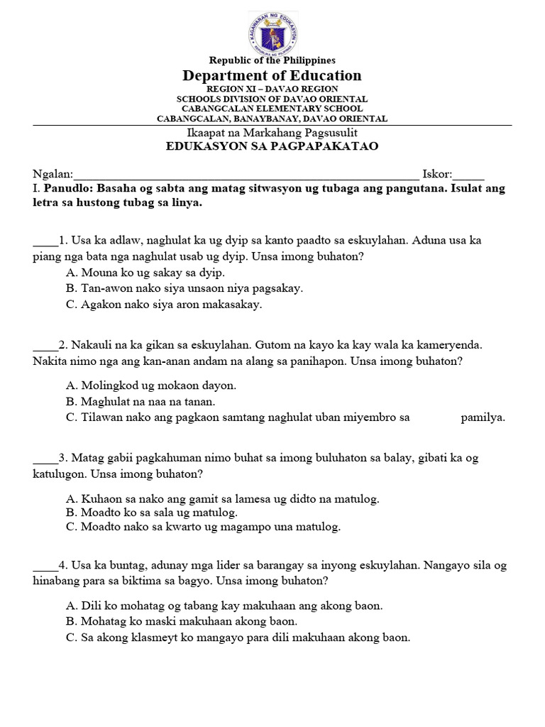 PT - Esp 2 - Q4 | PDF