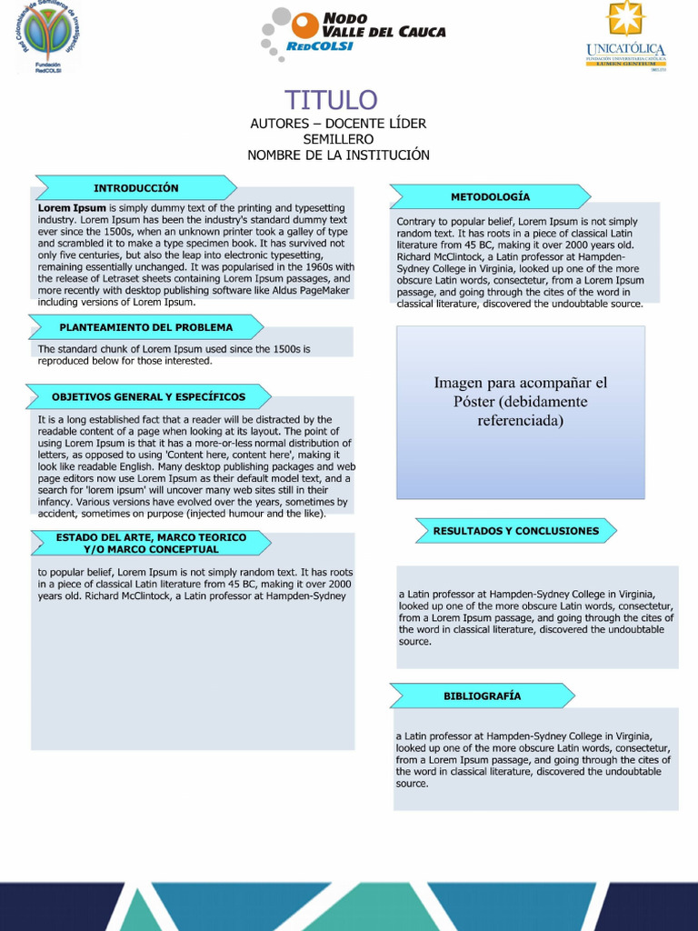 MODELO Póster Redcolsi Deptal 2023 - Proyecto Terminado | PDF