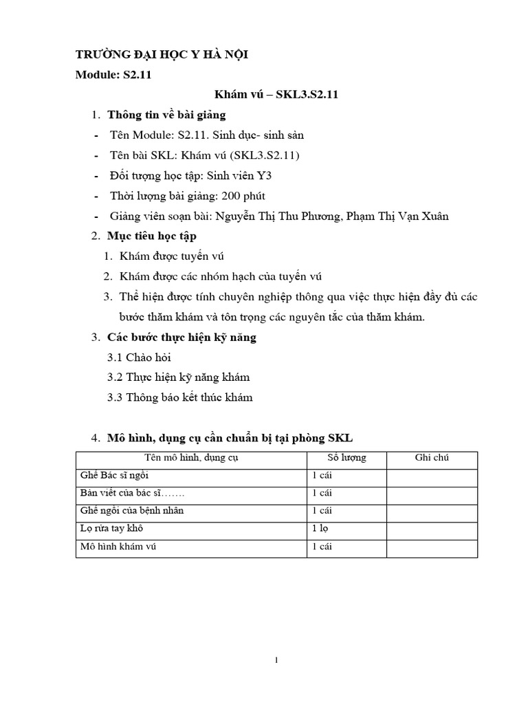 SKL3 Khám Vú 20.4.2022 | PDF