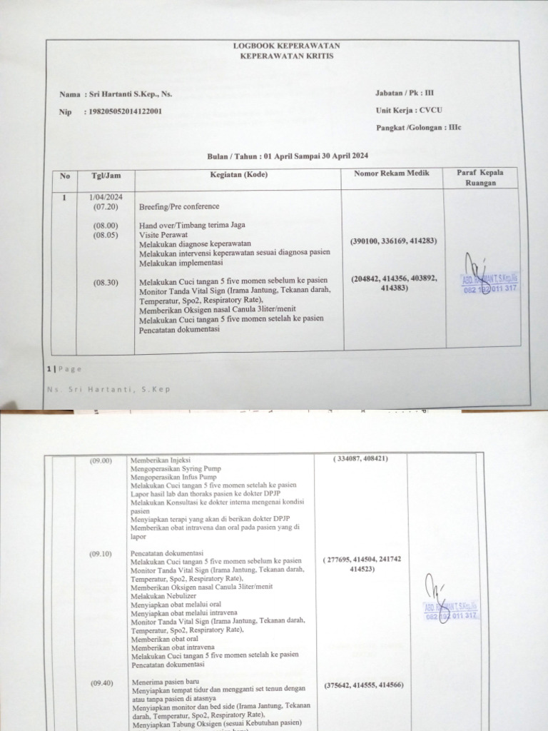 Logbook April | PDF