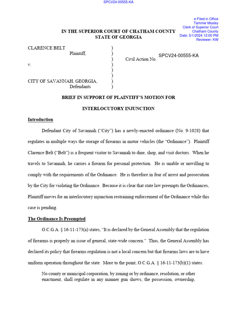 Brief in Support of Motion For II | PDF | Federal Preemption | Second ...