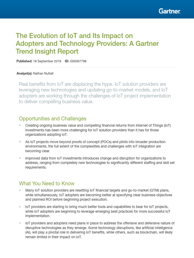 The Evolution of Iot and Its Impact On Adopters and Technology ...