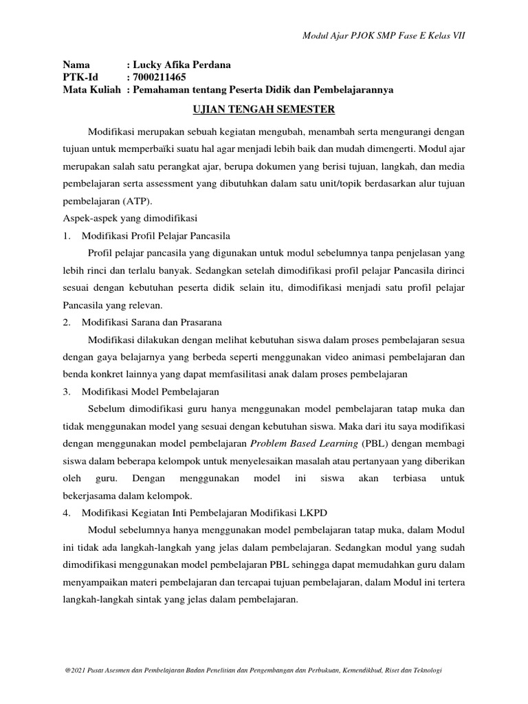 Uts PPDP Lucky Afika Perdana | PDF | Karier & Perkembangan | Seni