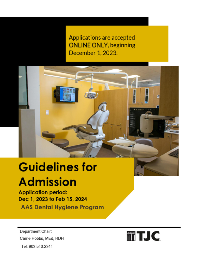 TJC AAS Dental Hygiene Admission Guide | PDF | Dental Hygienist | Vaccines