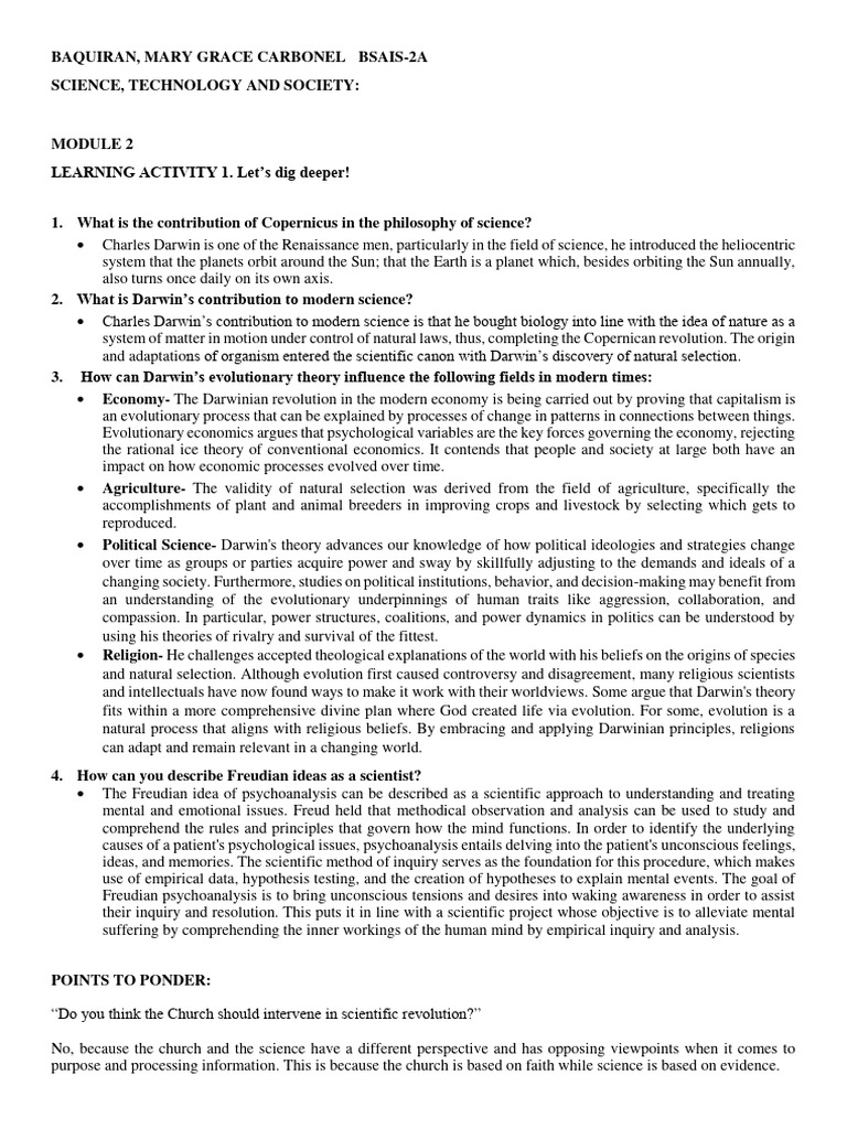 Sts Activity Module-23 | PDF | Science | Psychoanalysis