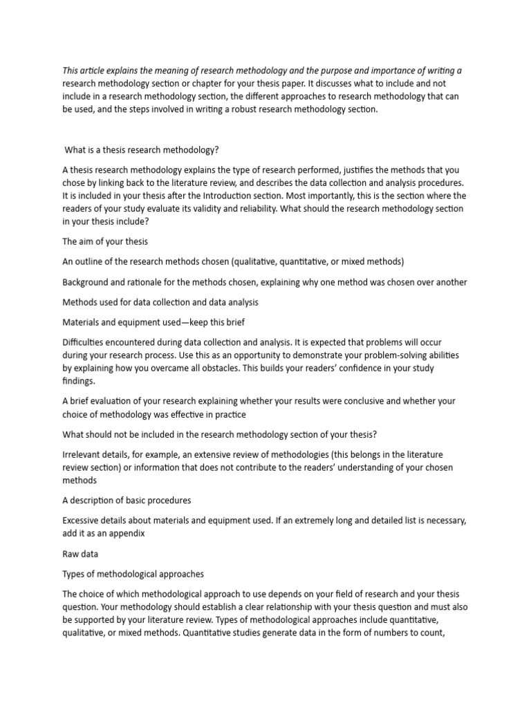 How-to-write-research-methodology | PDF | Methodology | Qualitative ...