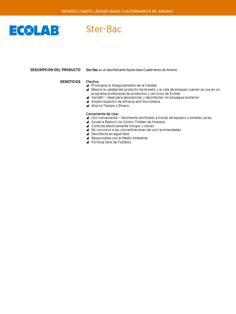 FT Ster Bac | PDF | Agua | Alimentos