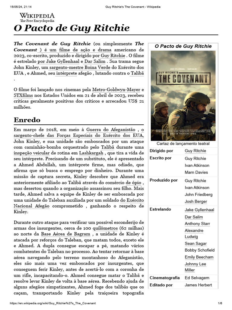 Guy Ritchie's The Covenant - Wikipedia | PDF | Talibã