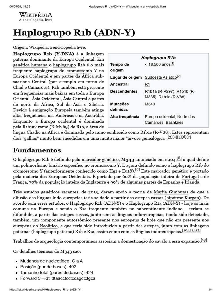 Haplogrupo R1b (ADN-Y) - Wikipédia, A Enciclopédia Livre | PDF ...
