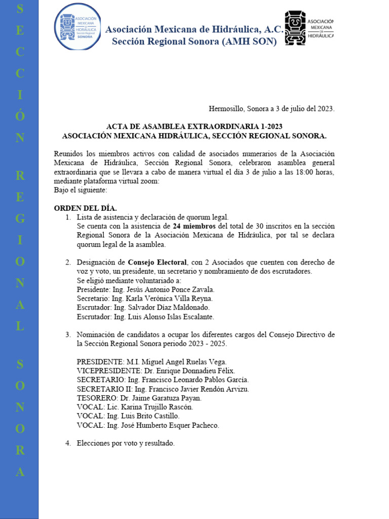 Acta de Asamblea | PDF | México | Gobierno