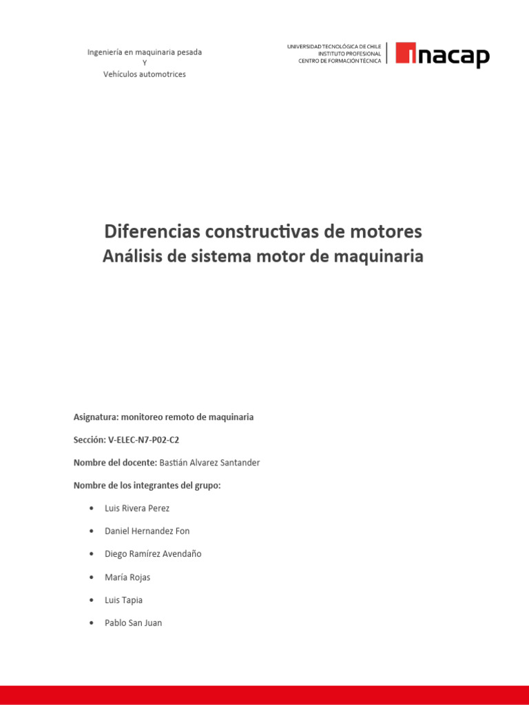 Informe Analisis De Motores Pdf Motor Diesel Motor De Combustión