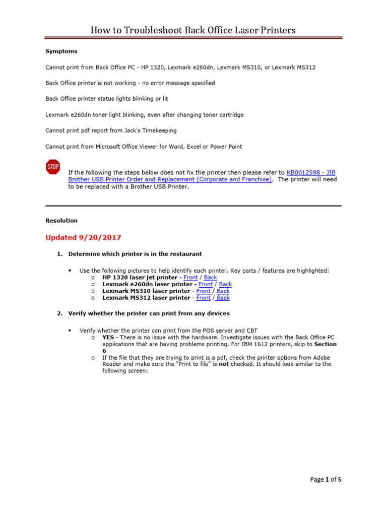How To Troubleshoot Back Office Laser Printers | PDF | Printer (Computing) | Troubleshooting
