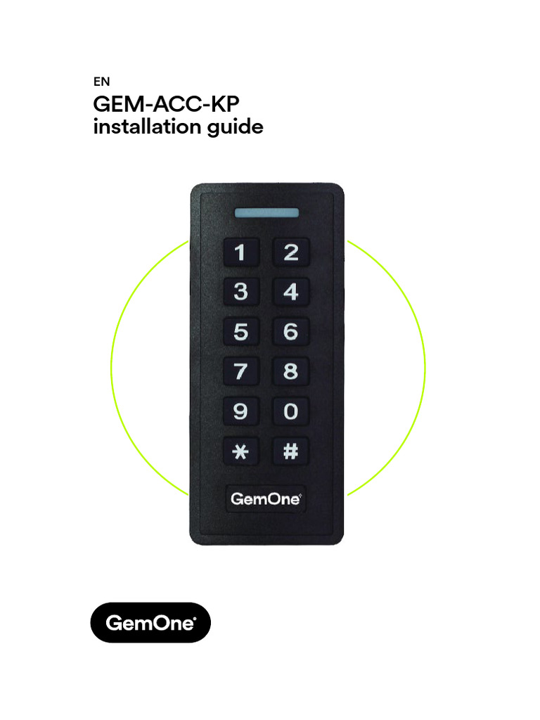 EN GemOne GEM ACC KP Installation Guide DD - EMEA | PDF | Relay | Personal Identification Number