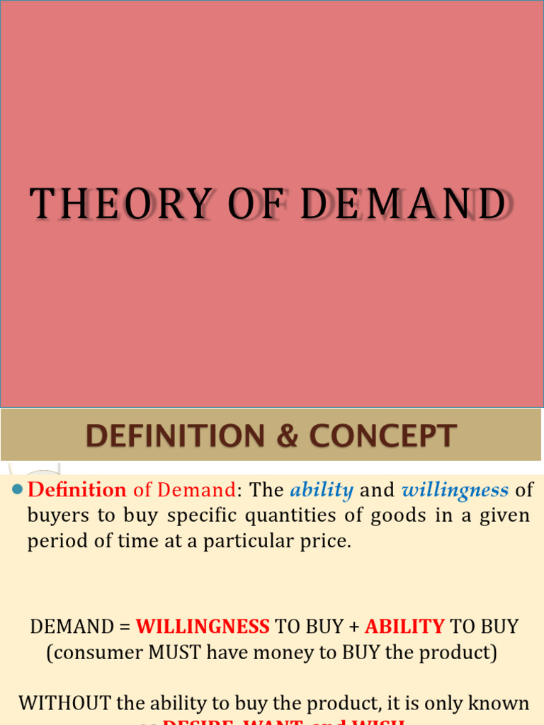 Chapter 2 - Demand Theory | PDF | Demand | Demand Curve