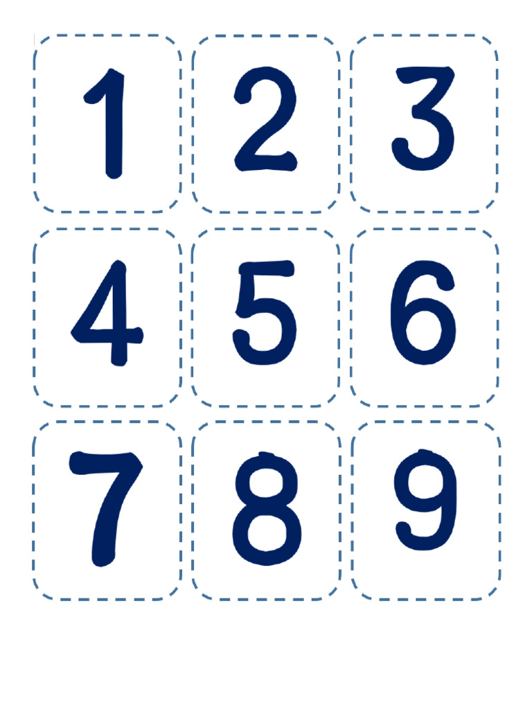 Tarjetas de Los Numeros | PDF
