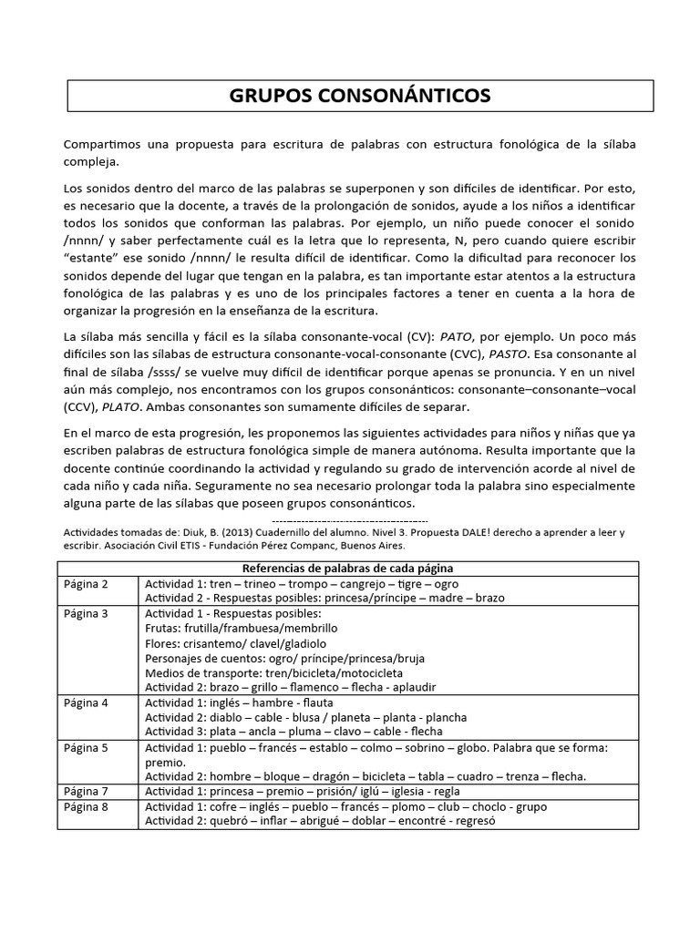 Grupos Consonánticos | PDF | Sílaba | Consonante