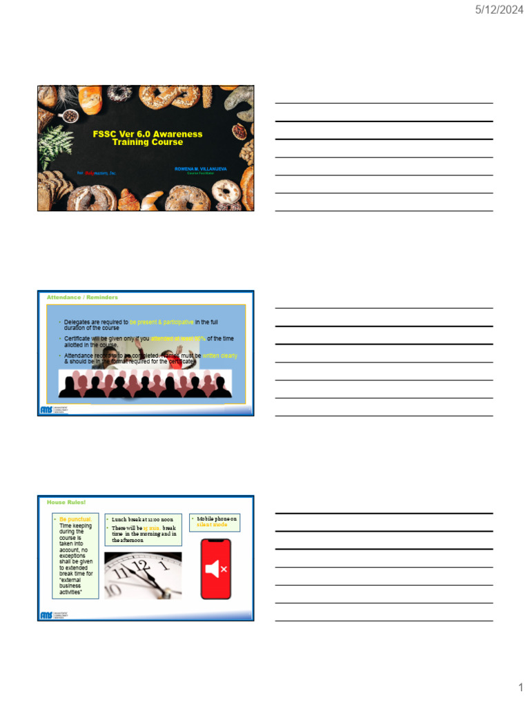 ISO 22000-2018 FSMS Training Awareness -Participant's - Copy_1 | PDF | Verification And ...