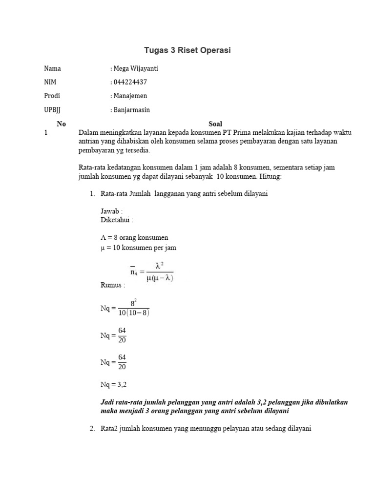 Tugas 3 Riset Operasi 2023 | PDF