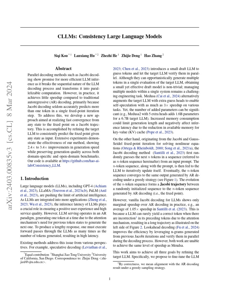 CLLMS: Consistency Large Language Models | PDF | Applied Mathematics