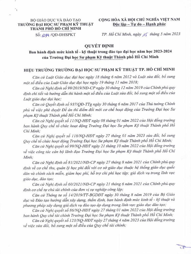 Dinh Muc KTKT - DHSPTPHCM | PDF