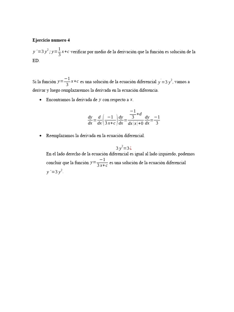 Ejercio #4 Ecuaciones | PDF