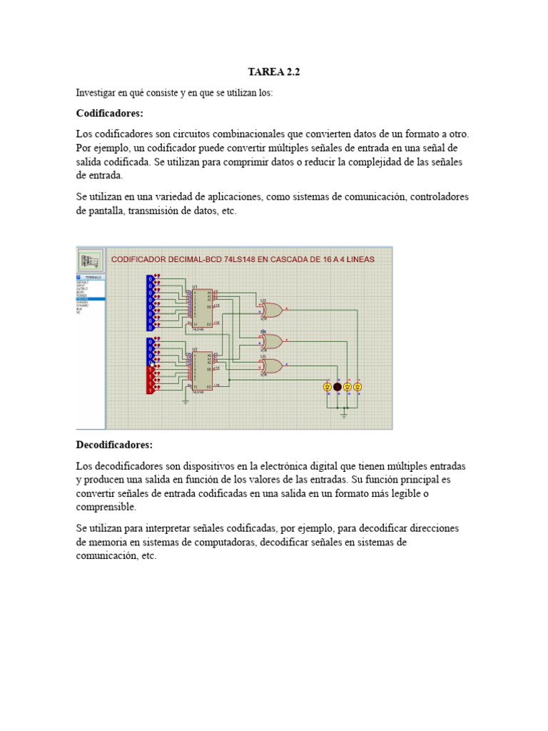 Codificadores y Decodificadores en Electrónica | PDF | Hardware de la ...