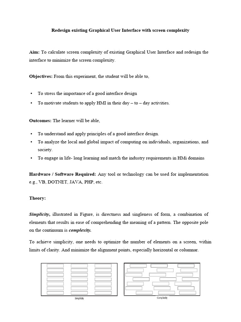 Experiment 4 | PDF | User Interface | Complexity