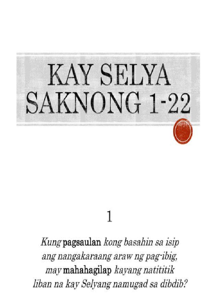 Para Kay Selya | PDF
