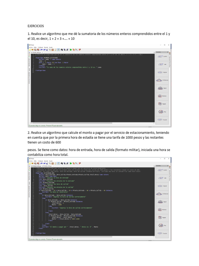 Ejercicios de Algoritmos Básicos | PDF
