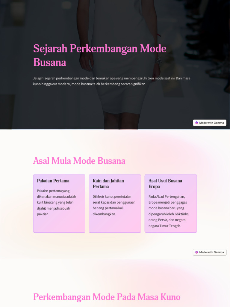 Sejarah dan Evolusi Mode Busana | PDF