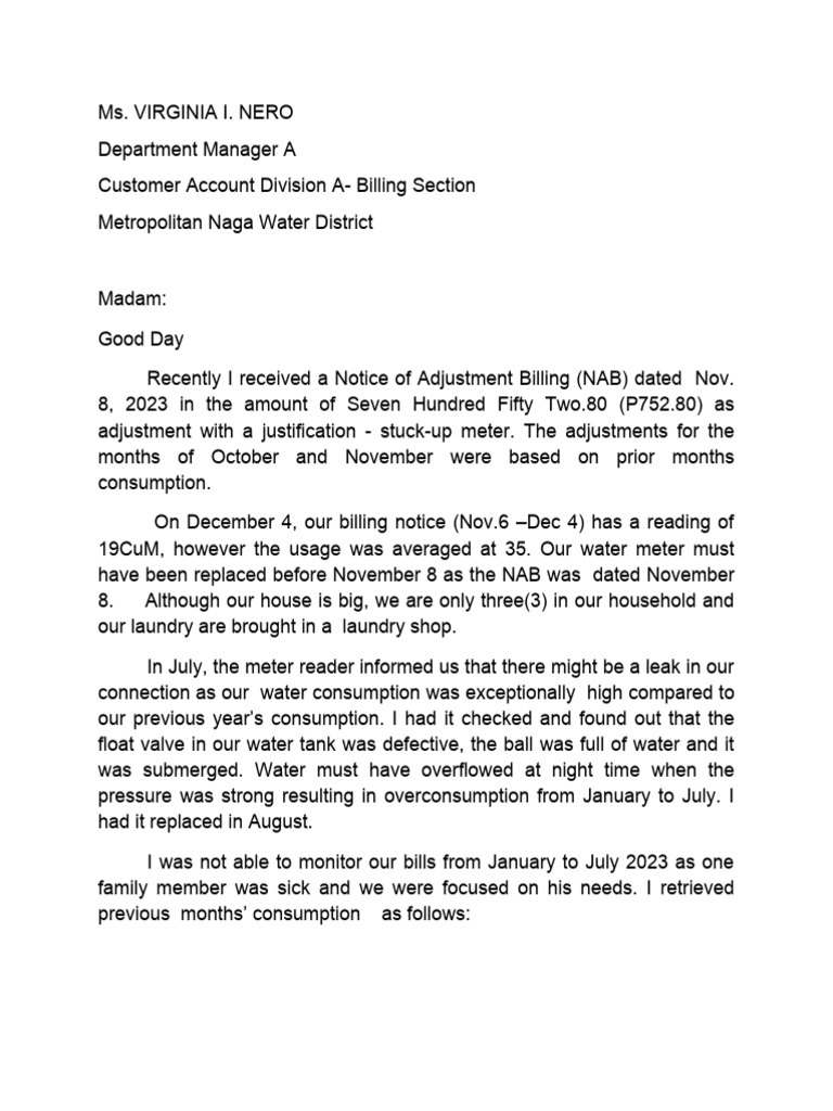 Nawasa Letter | PDF | Equipment | Hydraulics
