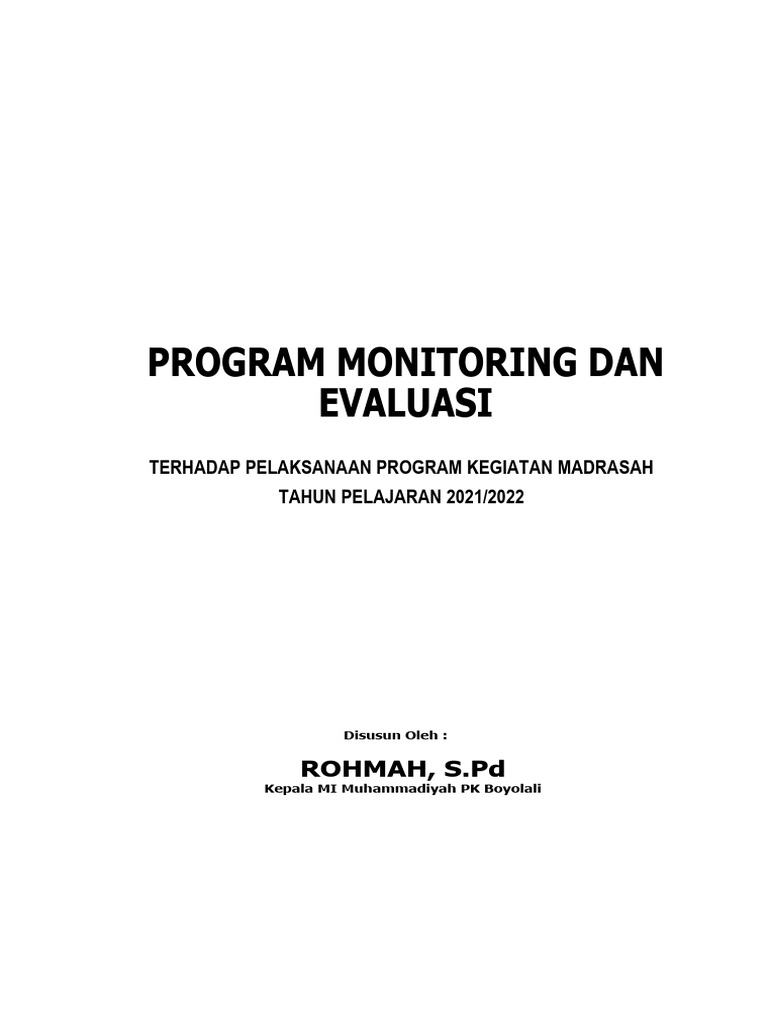 Monitoring Dan Evaluasi | PDF