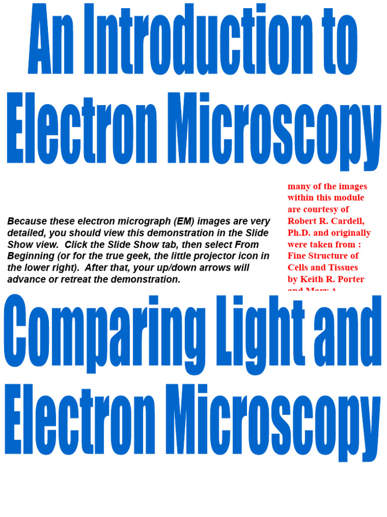 Cells and Organelles Under Electron Microscope | PDF | Endoplasmic ...