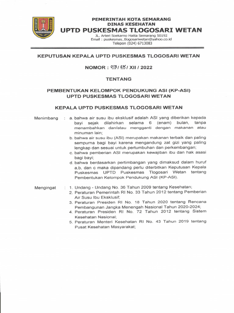 SK Kelompok Pendukung Asi (KP Asi) | PDF