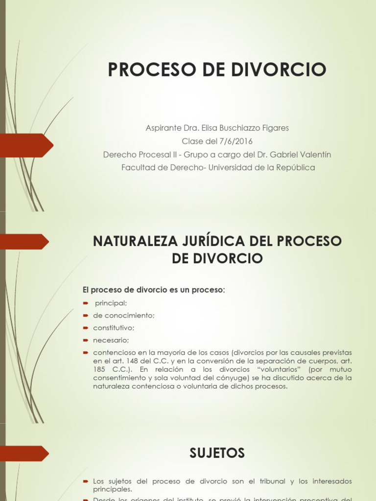 Proceso de Divorcio: Aspectos Clave | PDF | Divorcio | Sentencia (ley)