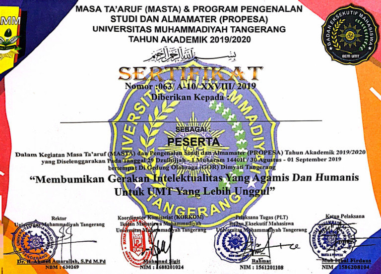 Sertifikat Masta Umt | PDF
